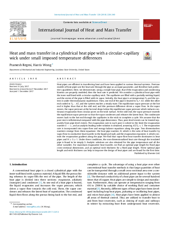 (PDF) Optimal Design of Cylindrical Heat Pipes