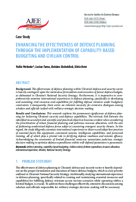 (PDF) Enhancing the Effectiveness of Defence Planning Through the ...
