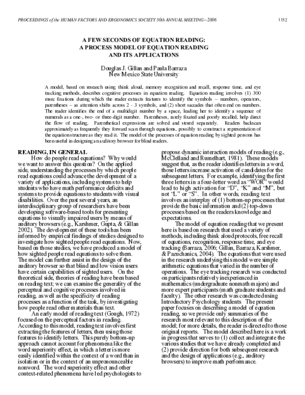 (PDF) A few seconds of equation reading: A process model of equation ...