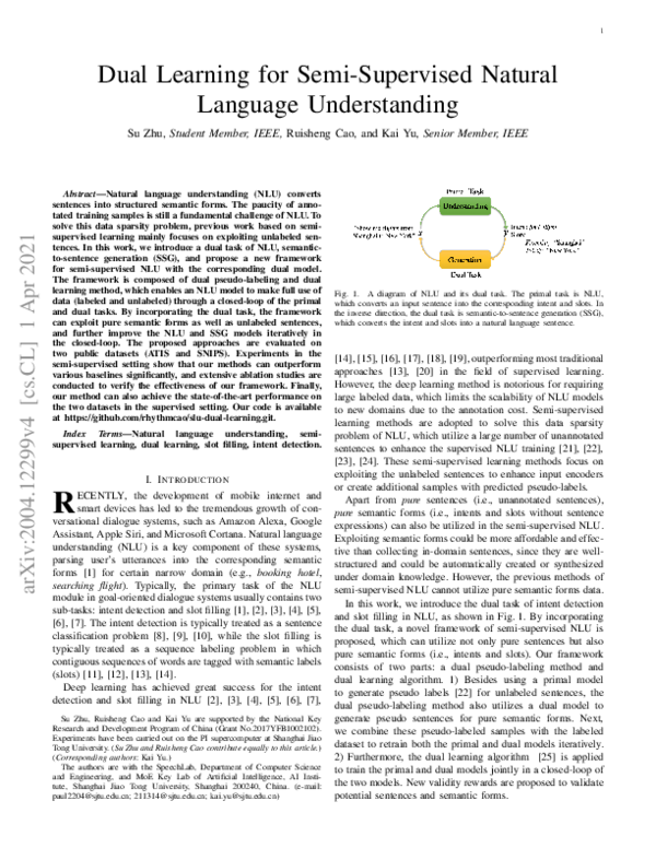 (PDF) Dual Learning for Semi-Supervised Natural Language Understanding ...