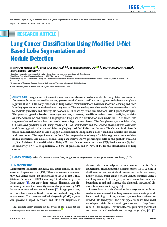 (PDF) Lung Cancer Classification Using Modified U-Net Based Lobe Segmentation and Nodule Detection