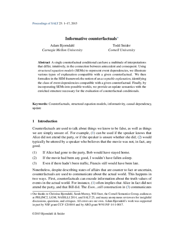 (PDF) Informative counterfactuals