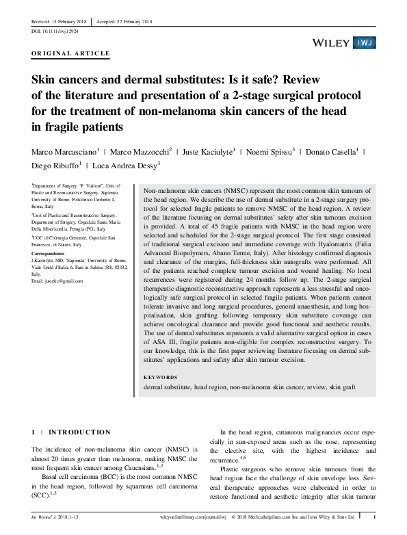 (PDF) Skin cancers and dermal substitutes: Is it safe? Review of the ...