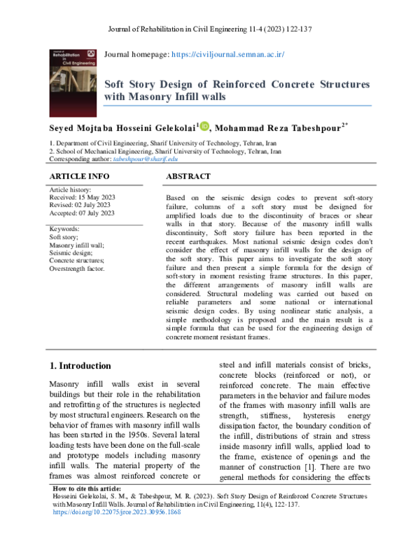 (PDF) Soft Story Design of Reinforced Concrete Structures with Masonry ...