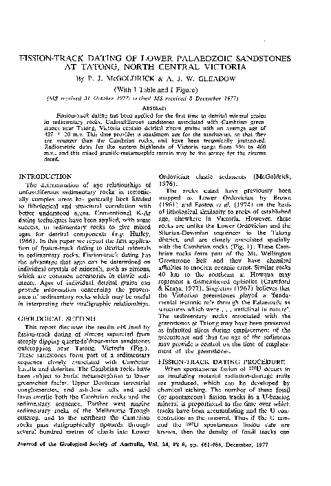 (PDF) Fission‐track dating of lower Palaeozoic sandstones at Tatong ...
