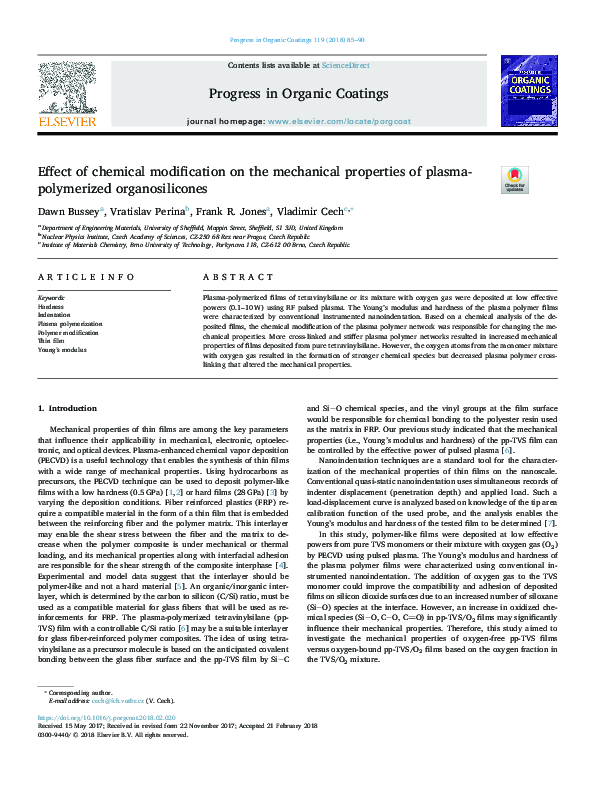 (PDF) Effect of chemical modification on the mechanical properties of ...