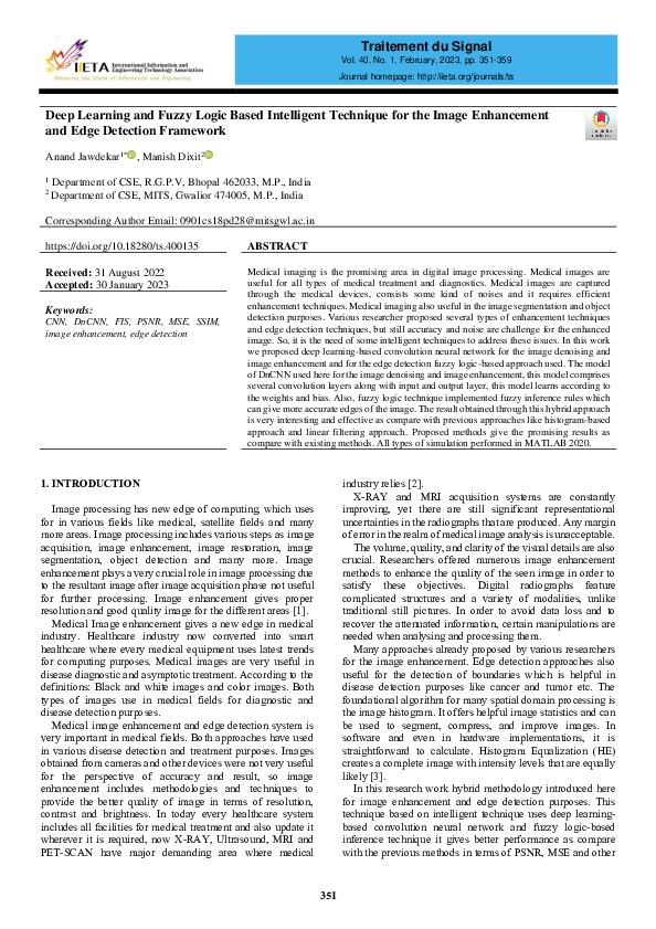 (PDF) Deep Learning and Fuzzy Logic Based Intelligent Technique for the Image Enhancement and ...