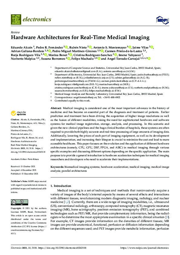 (PDF) Hardware Architectures for Real-Time Medical Imaging