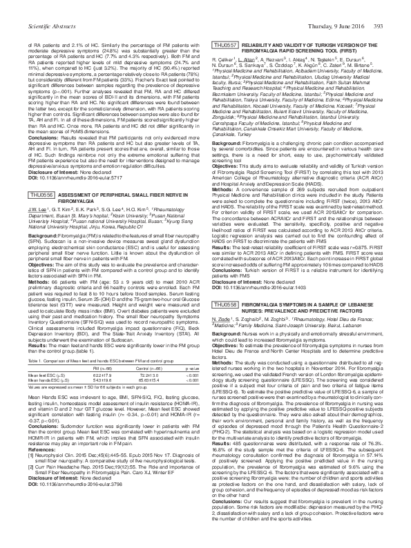 (PDF) THU0557 Reliability and Validity of Turkish Version of The fibromyalgia Rapid Screening ...