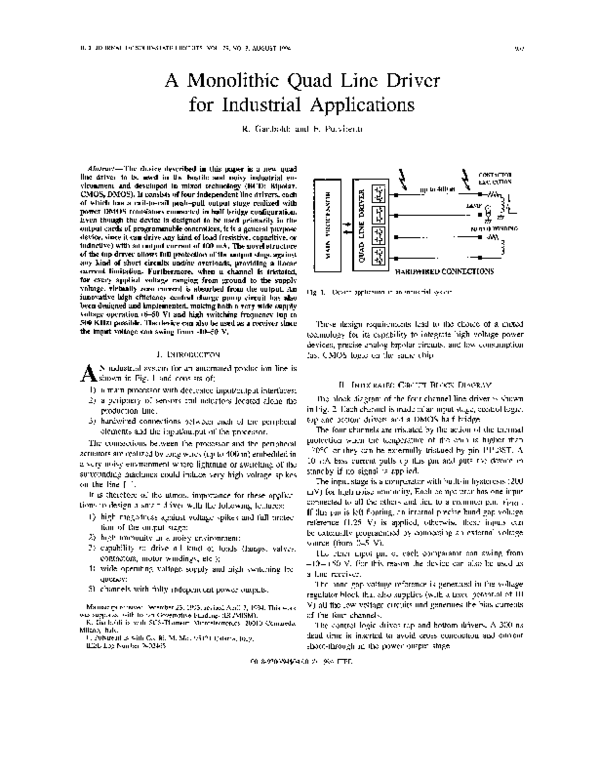(PDF) A monolithic quad line driver for industrial applications
