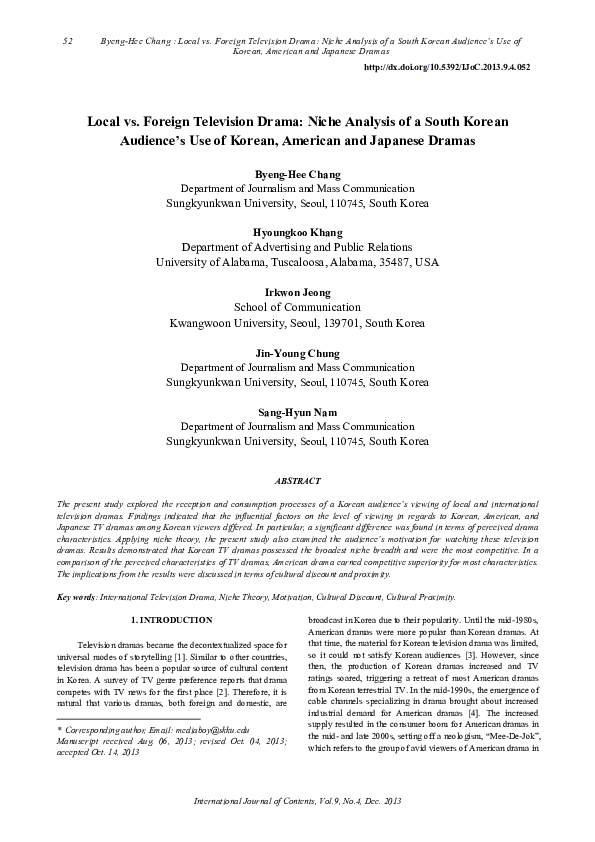 (PDF) Local vs. Foreign Television Drama: Niche Analysis of a South ...