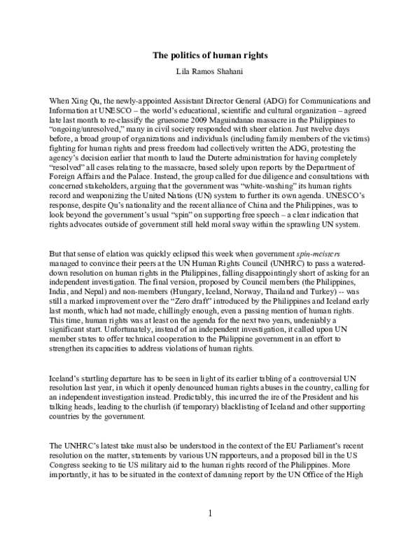 (PDF) The politics of human rights