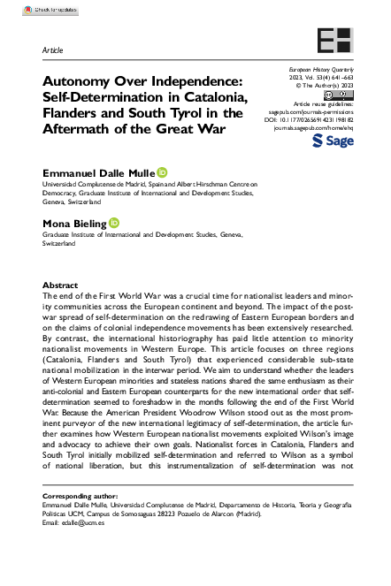 (PDF) Autonomy Over Independence: Self-Determination in Catalonia ...