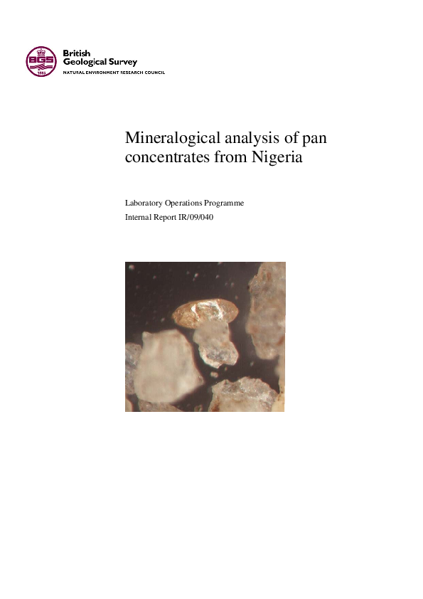 (PDF) Mineralogical analysis of pan concentrates from Nigeria