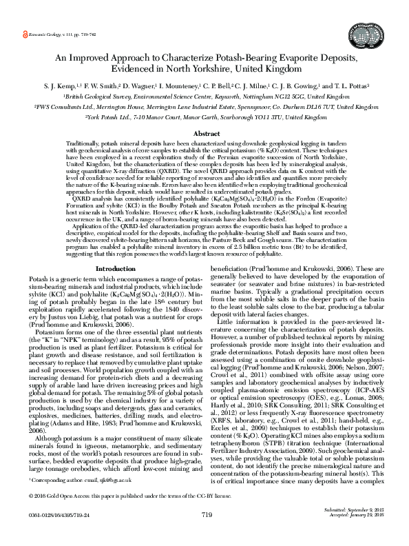 (PDF) An Improved Approach to Characterize Potash-Bearing Evaporite ...