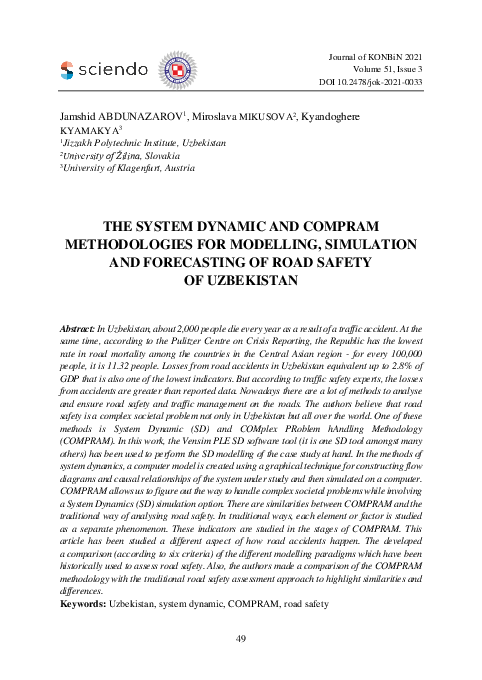 (PDF) The System Dynamic and Compram Methodologies for Modelling, Simulation and Forecasting of ...