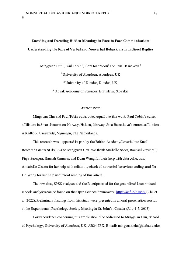 (PDF) Encoding and decoding hidden meanings in face-to-face ...