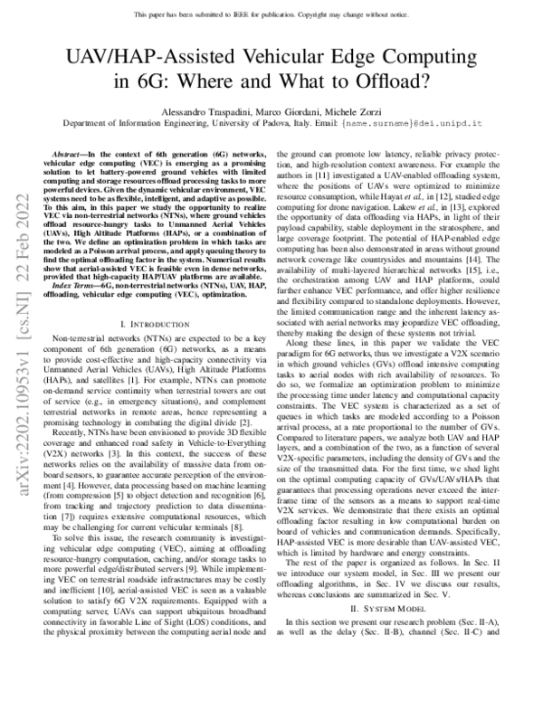 (PDF) Optimizing UAV/HAP in 6G Vehicular Edge Computing