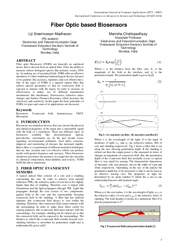 (PDF) Fiber Optic based Biosensors