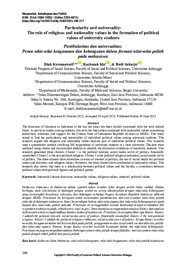 (PDF) Particularity and universality: The role of religious and ...