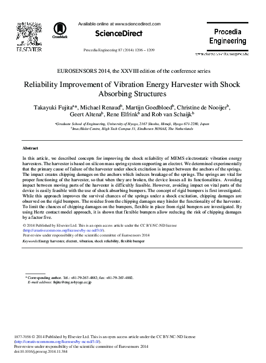 (PDF) Reliability Improvement of Vibration Energy Harvester with Shock ...