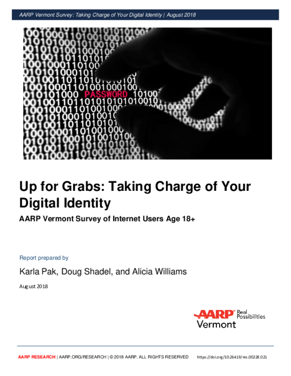 (PDF) Up for Grabs: Taking Charge of Your Digital Identity: AARP ...