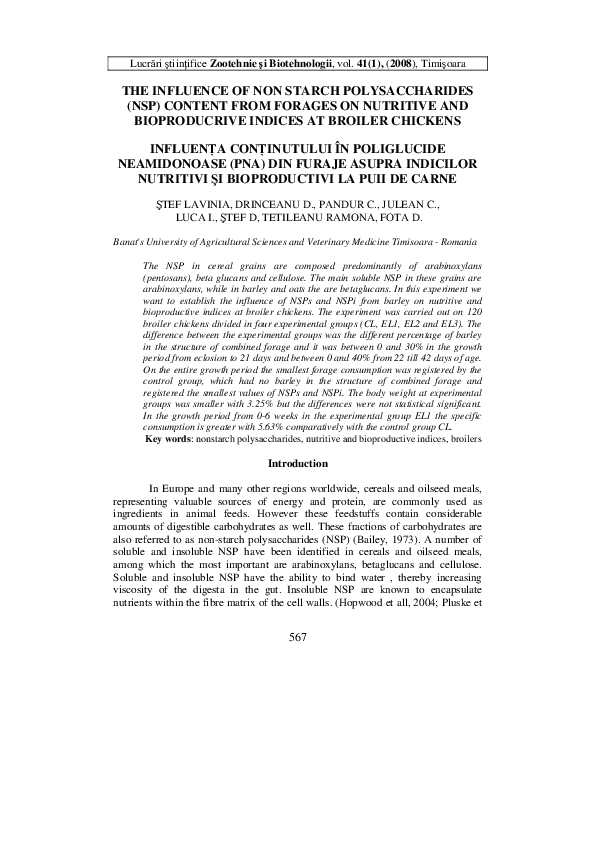 (PDF) The Influence of Non Starch Polysaccharides (NSP) Content from ...