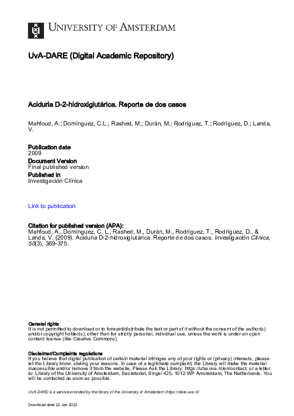 (PDF) Aciduria D-2-hidroxiglutárica. Reporte de dos casos | Daniel ...