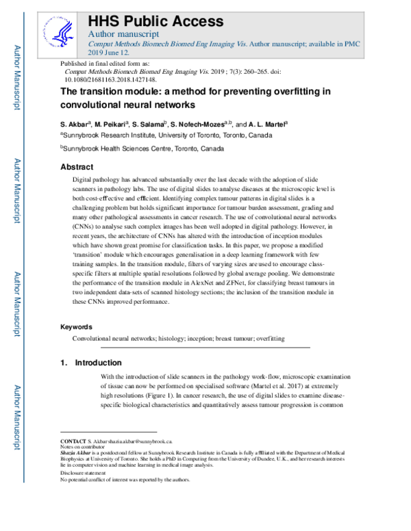 Pdf The Transition Module A Method For Preventing Overfitting In