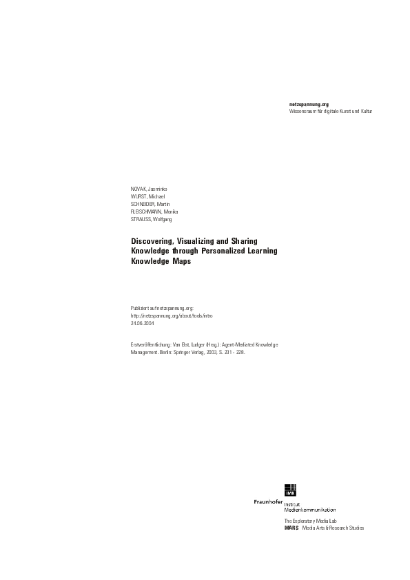 (PDF) Discovering, Visualizing, and Sharing Knowledge through Personalized Learning Knowledge Maps