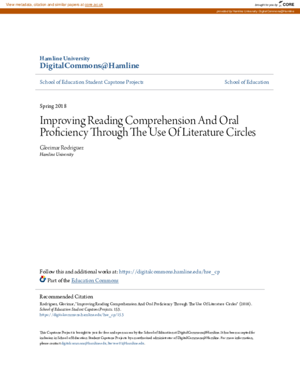 (PDF) Improving Reading Comprehension and Oral Proficiency Through the ...