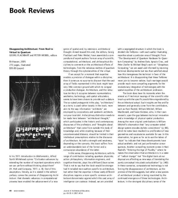 (PDF) Disappearing Architecture: From Real to Virtual to Quantum ...