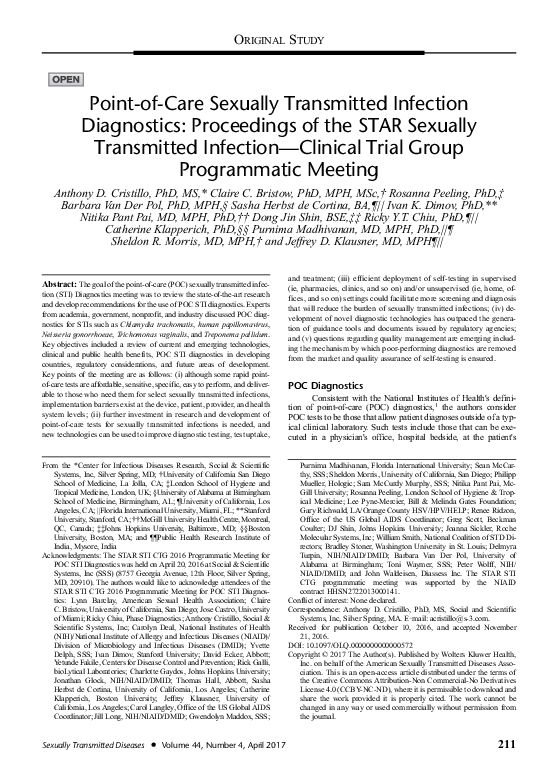 (PDF) Point-of-Care Sexually Transmitted Infection Diagnostics ...