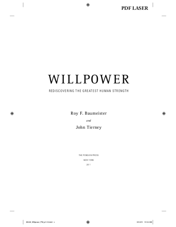 (PDF) Willpower: rediscovering the greatest human strength
