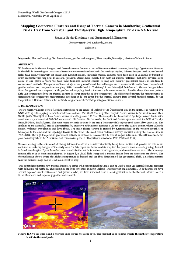 (PDF) Mapping Geothermal Features and Usage of Thermal Camera in ...