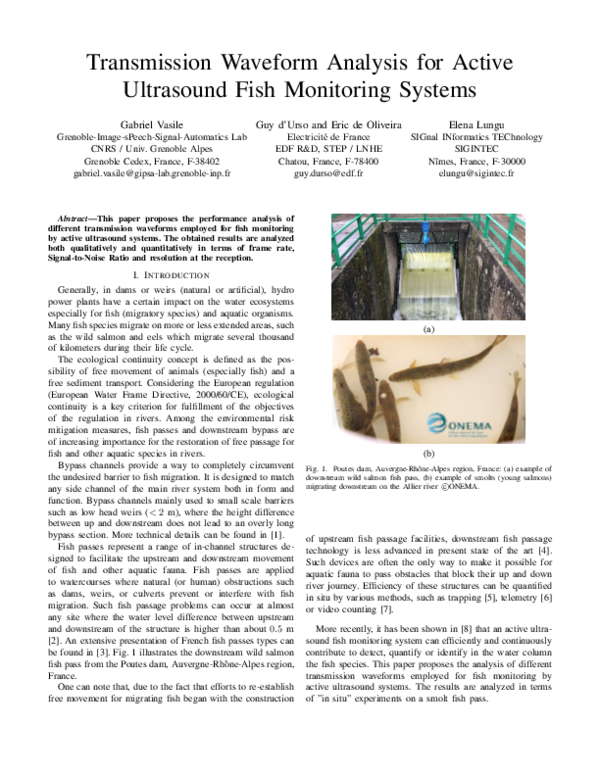 (PDF) Transmission waveform analysis for active ultrasound fish ...