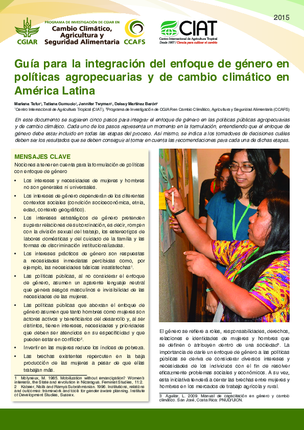 (PDF) Guía para la integración del enfoque de género en políticas ...