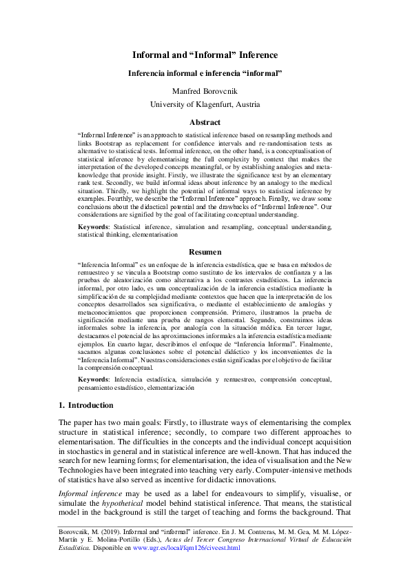 (PDF) Informal and “Informal” Inference