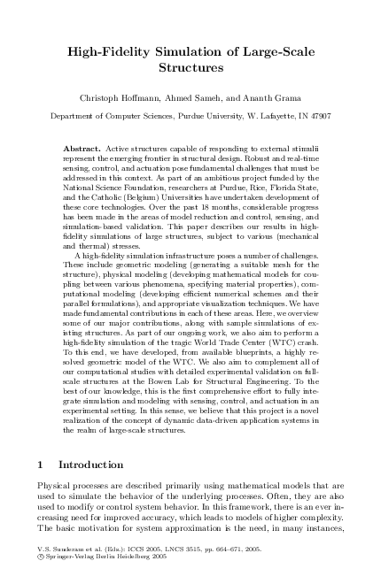 (PDF) High-Fidelity Simulation of Large-Scale Structures