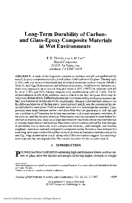(PDF) Long-Term Durability of Carbon and Glass-Epoxy Composite ...