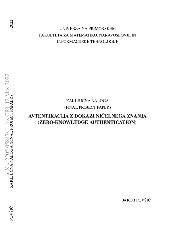 (PDF) Zero-Knowledge Authentication