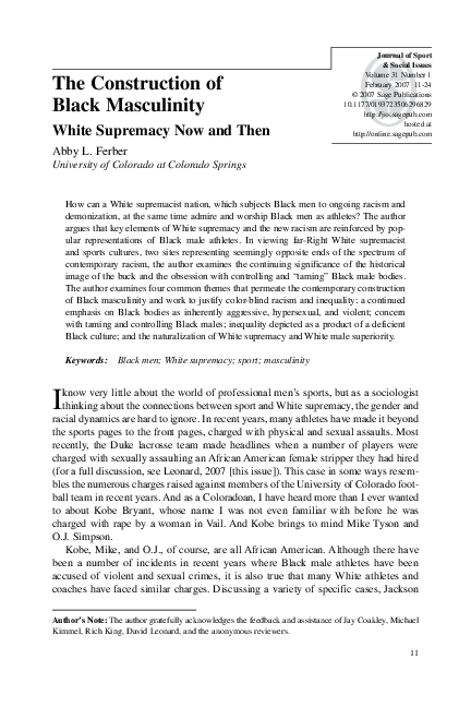 (PDF) The Construction of Black Masculinity