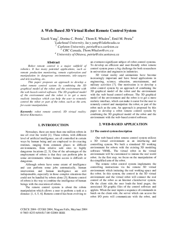 (PDF) A Web-based 3D virtual robot remote control system