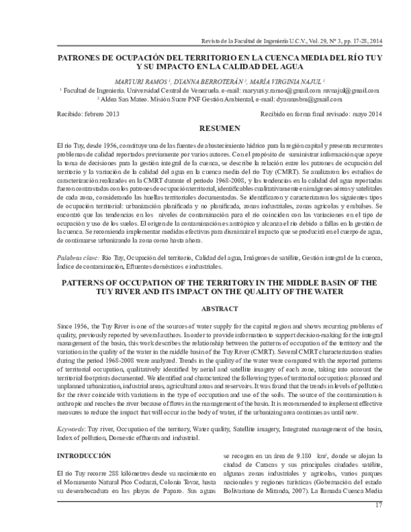 (PDF) Patrones De Ocupación Del Territorio en La Cuenca Media Del Río ...