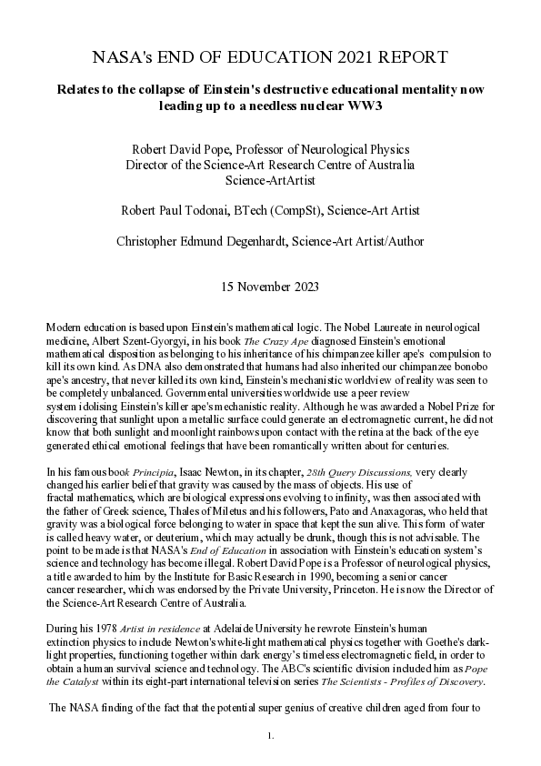 (PDF) NASA's END OF EDUCATION 2021 REPORT | Robert Pope - Academia.edu