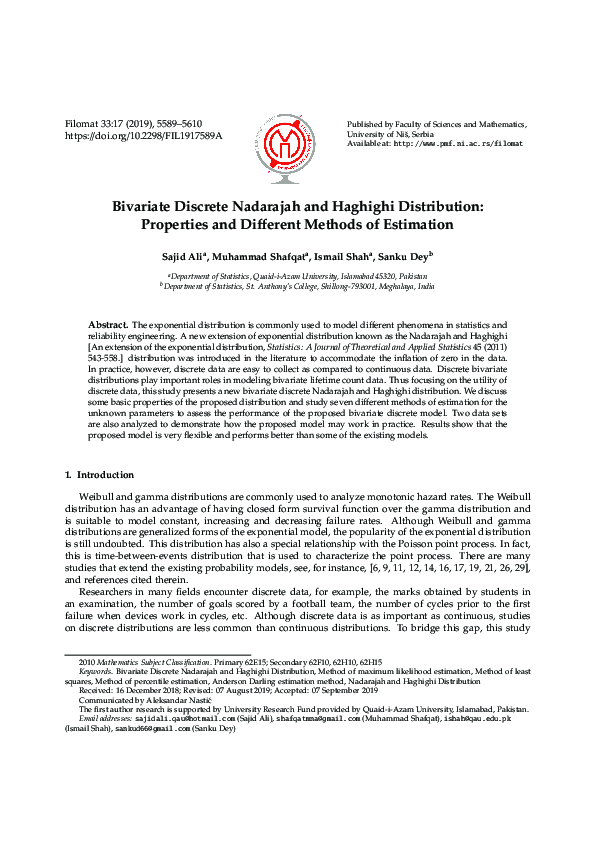 (PDF) The inverted Nadarajah–Haghighi distribution: estimation methods and applications | Gauss ...