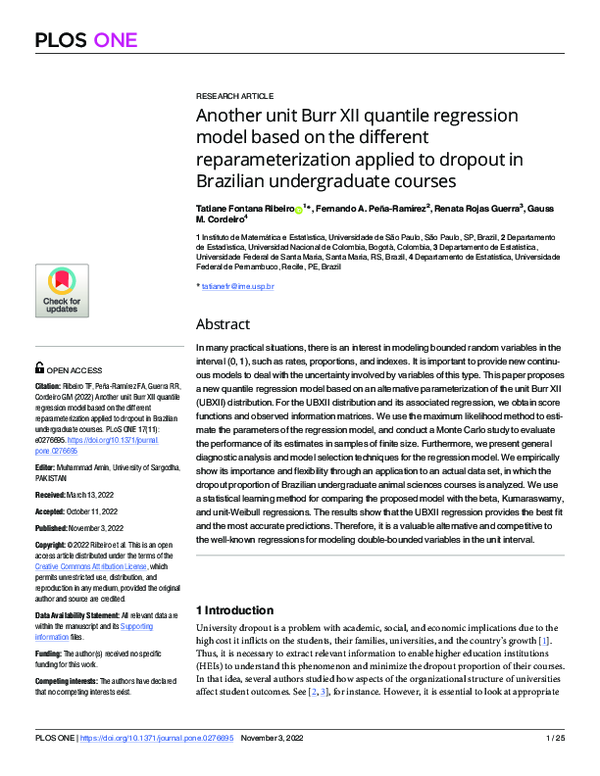 Pdf Another Unit Burr Xii Quantile Regression Model Based On The Different Reparameterization