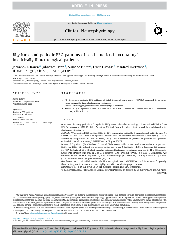 (PDF) Rhythmic and periodic EEG patterns of ‘ictal-interictal ...