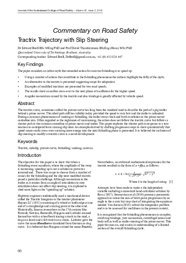 (PDF) Tractrix Trajectory with Slip Steering
