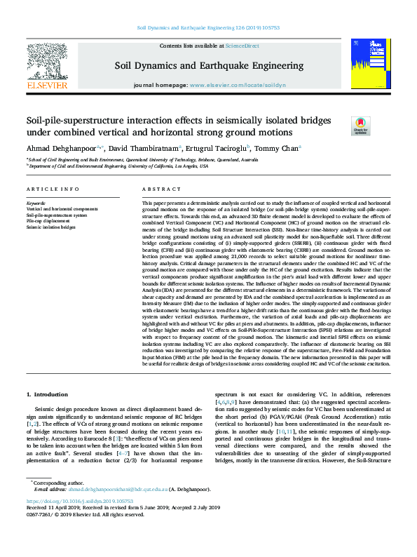 (PDF) Soil-pile-superstructure interaction effects in seismically isolated bridges under ...